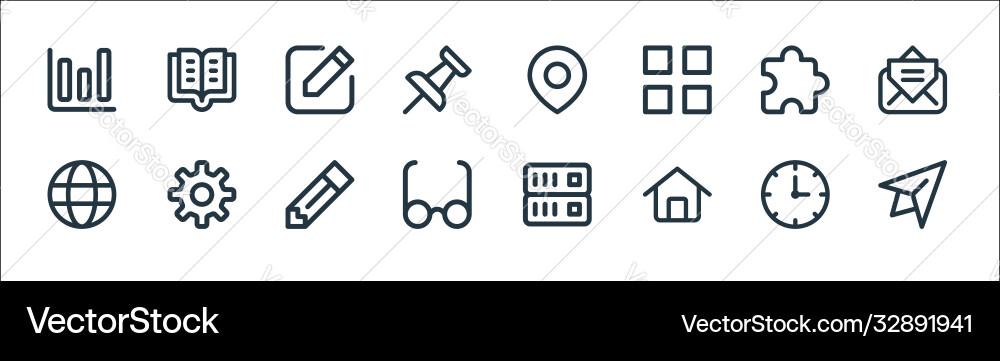 User interface line icons linear set quality line Vector Image