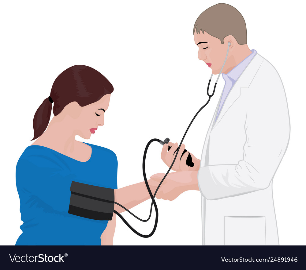 Blood Pressure Measuring Visit To A Doctor Vector Image
