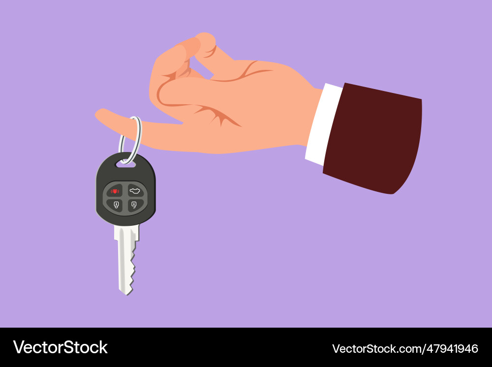 Cartoon flat style drawing hand holding hanging Vector Image