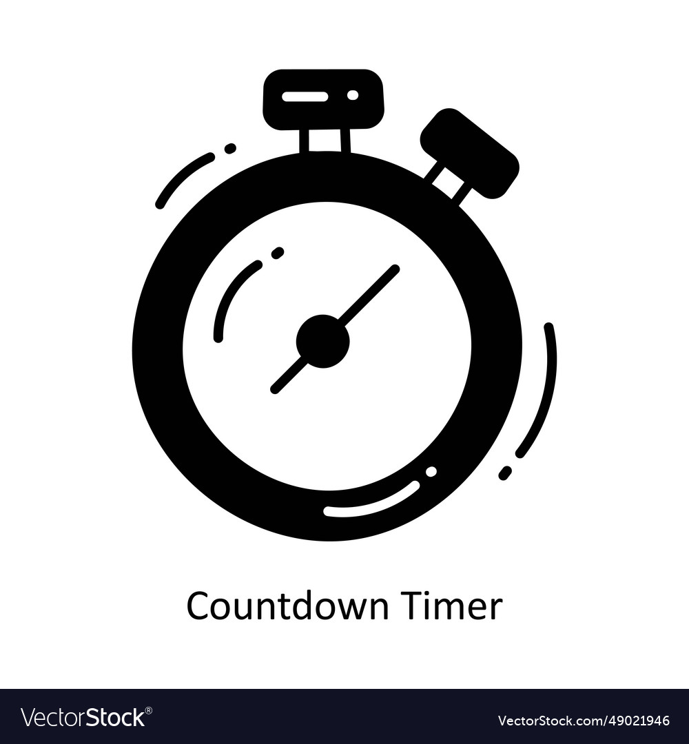 Countdown timer doodle icon design e Royalty Free Vector
