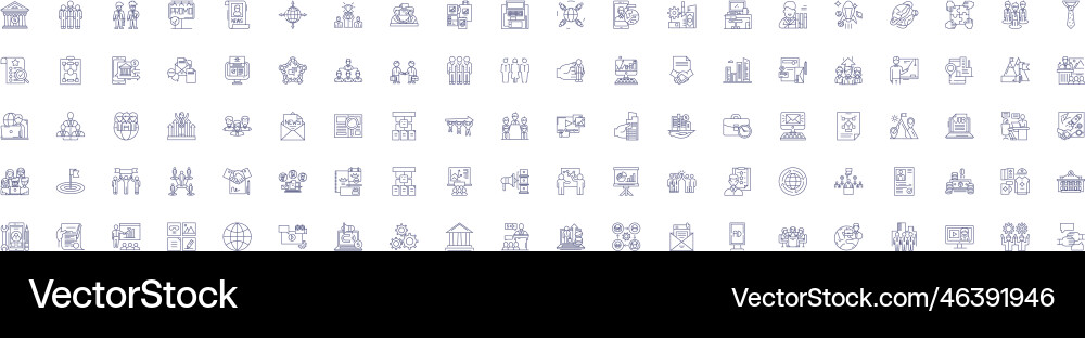 Group line icons signs set design collection Vector Image
