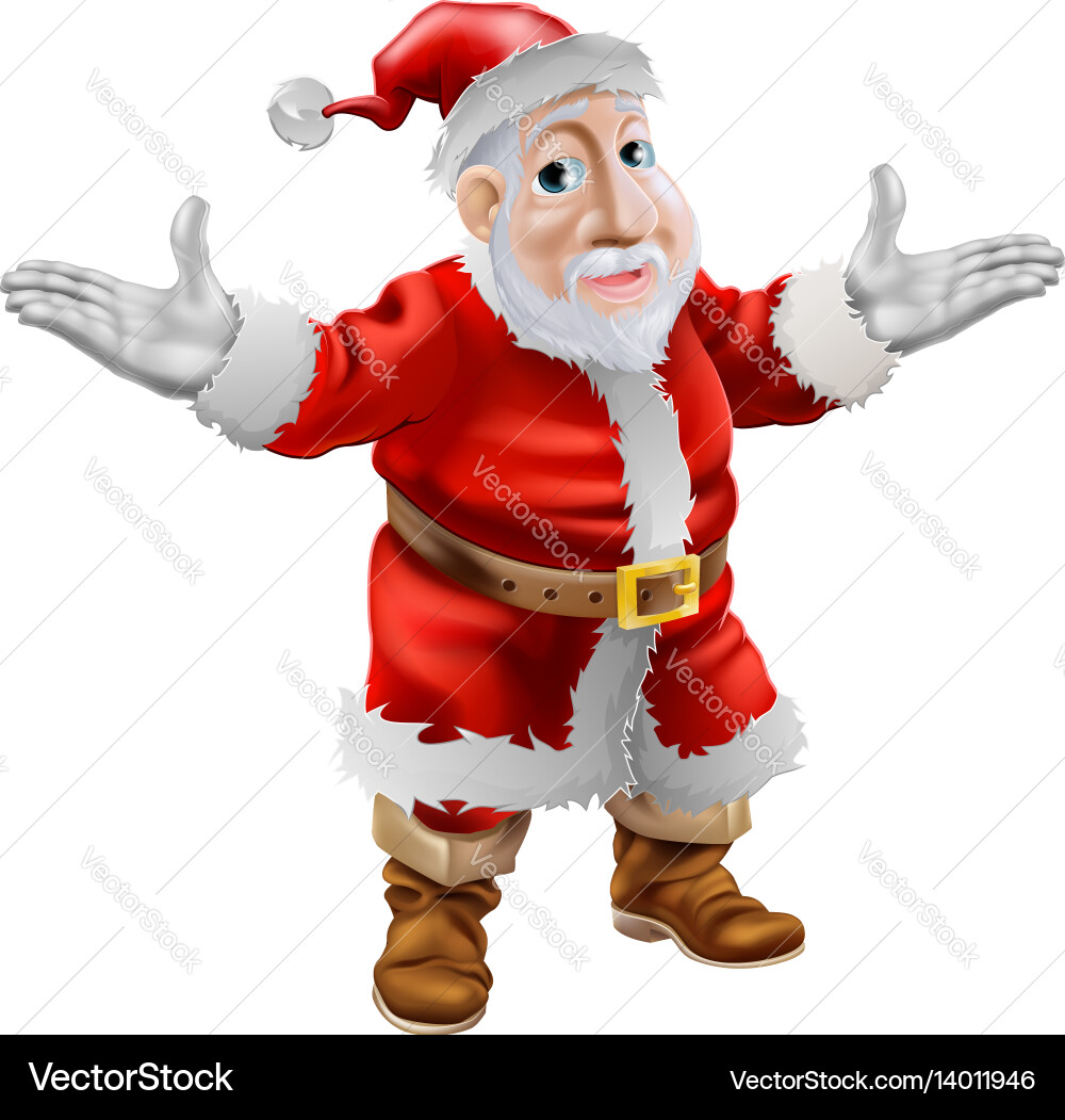 Happy cartoon santa Royalty Free Vector Image - VectorStock
