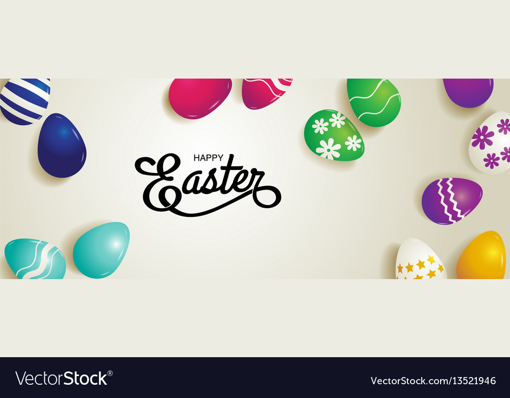 Happy easter typography Royalty Free Vector Image