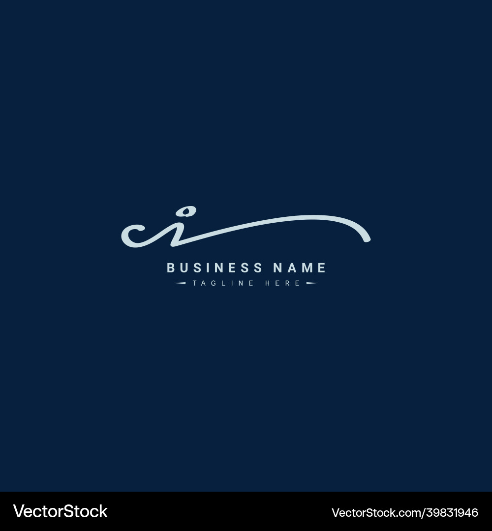 Initial letter ci logo handwritten signature Vector Image