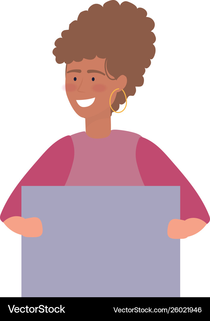 Isolated woman with board design Royalty Free Vector Image