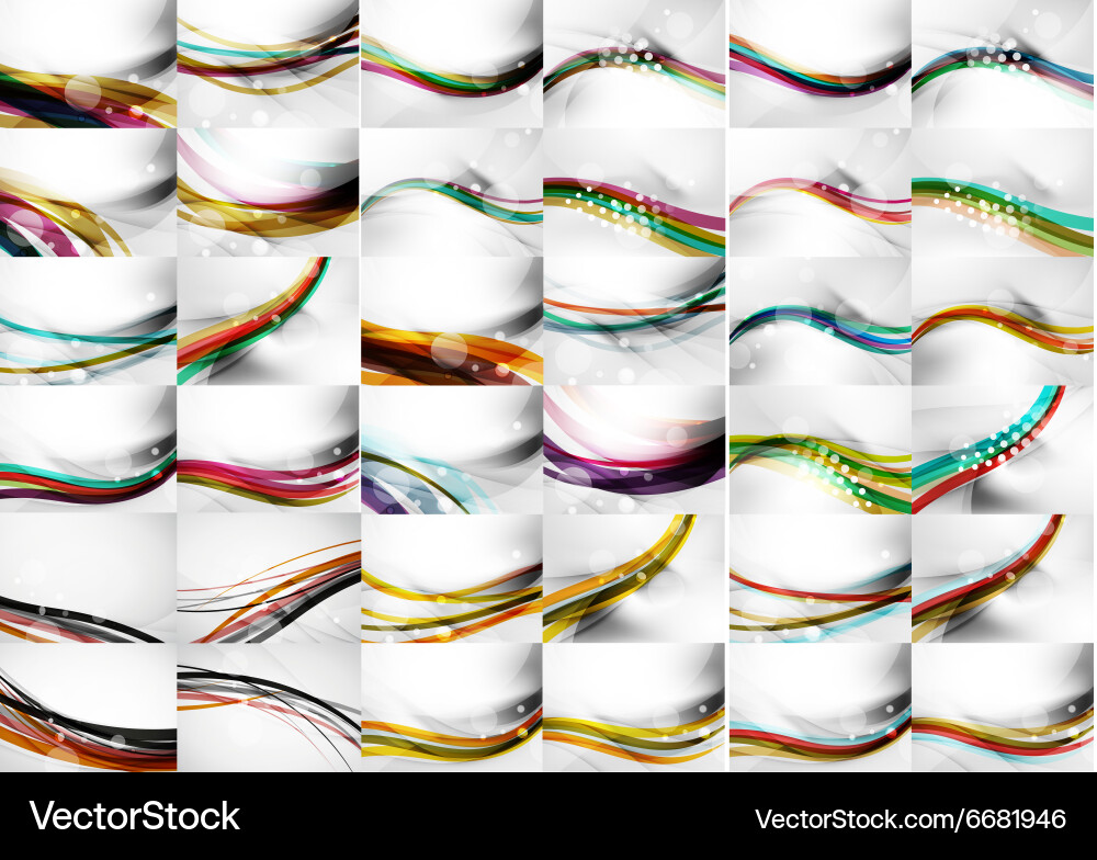 Mega collection of multicolored business wave Vector Image