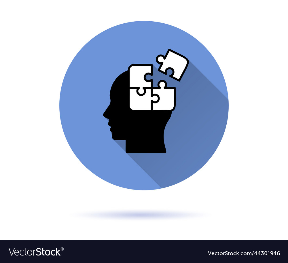 Psychotherapy icon with long shadow for graphic Vector Image