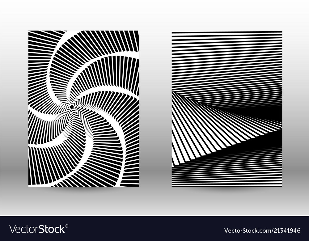 Set of abstract patterns with distorted lines Vector Image
