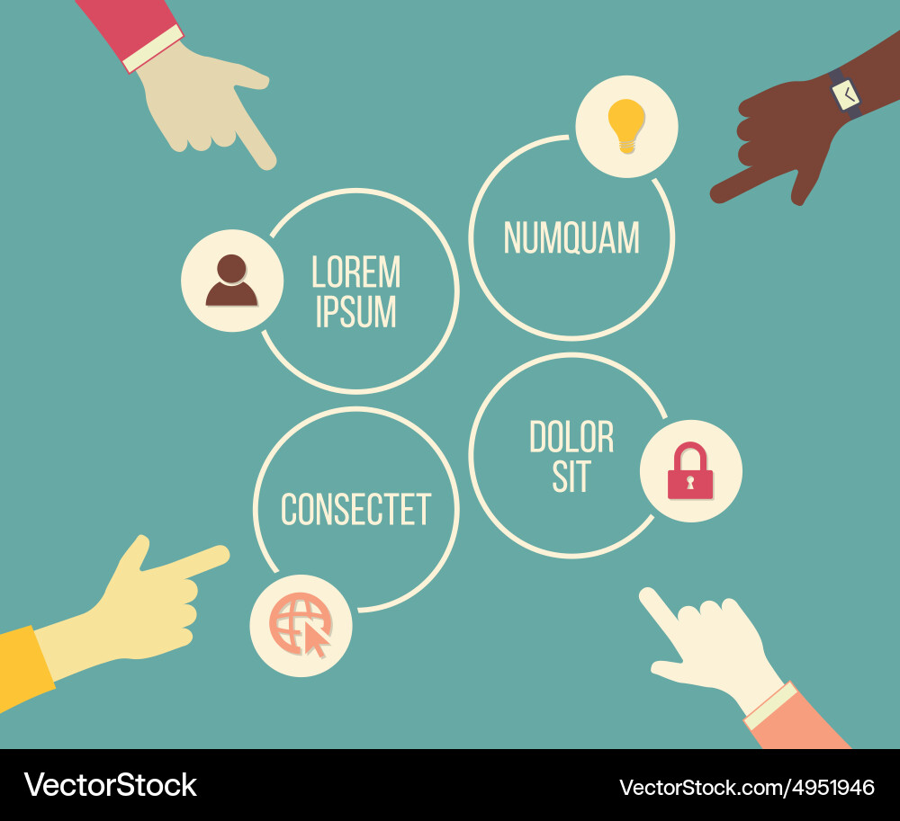 Social meeting concept with hands Royalty Free Vector Image