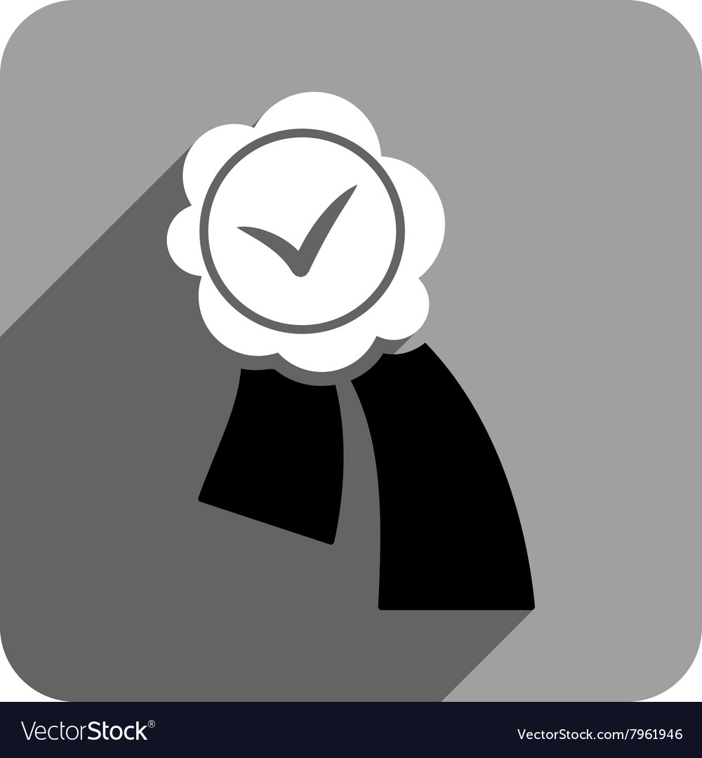 Validation seal flat square icon with long shadow Vector Image