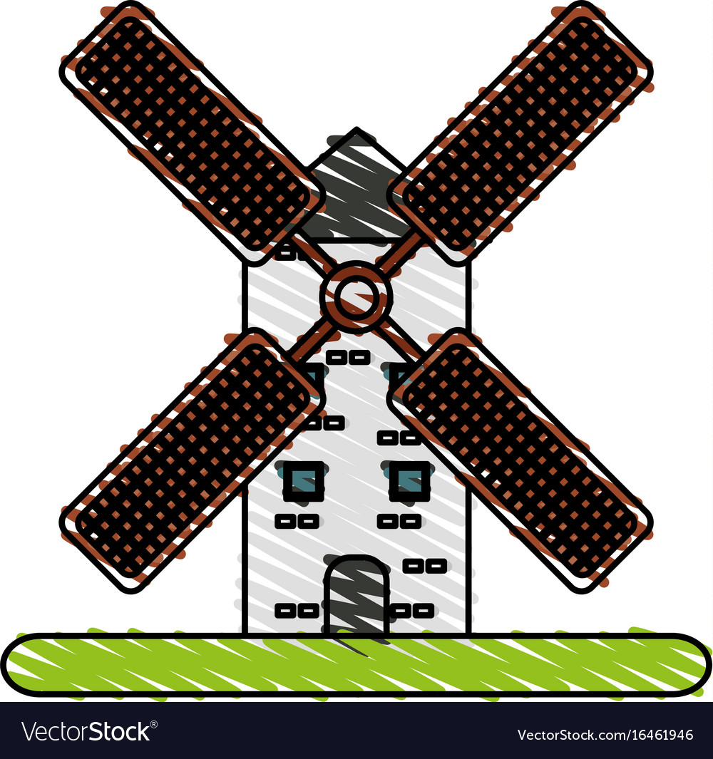 Windmill Royalty Free Vector Image - VectorStock