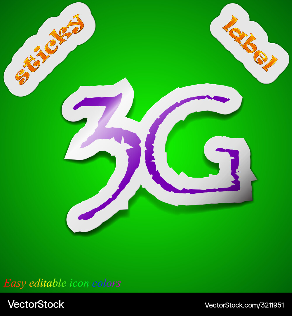 3g technology icon sign symbol chic colored sticky
