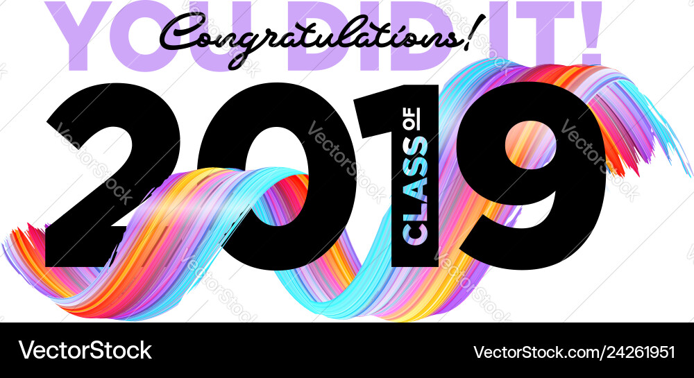 Congratulations graduates class of 2019 Royalty Free Vector