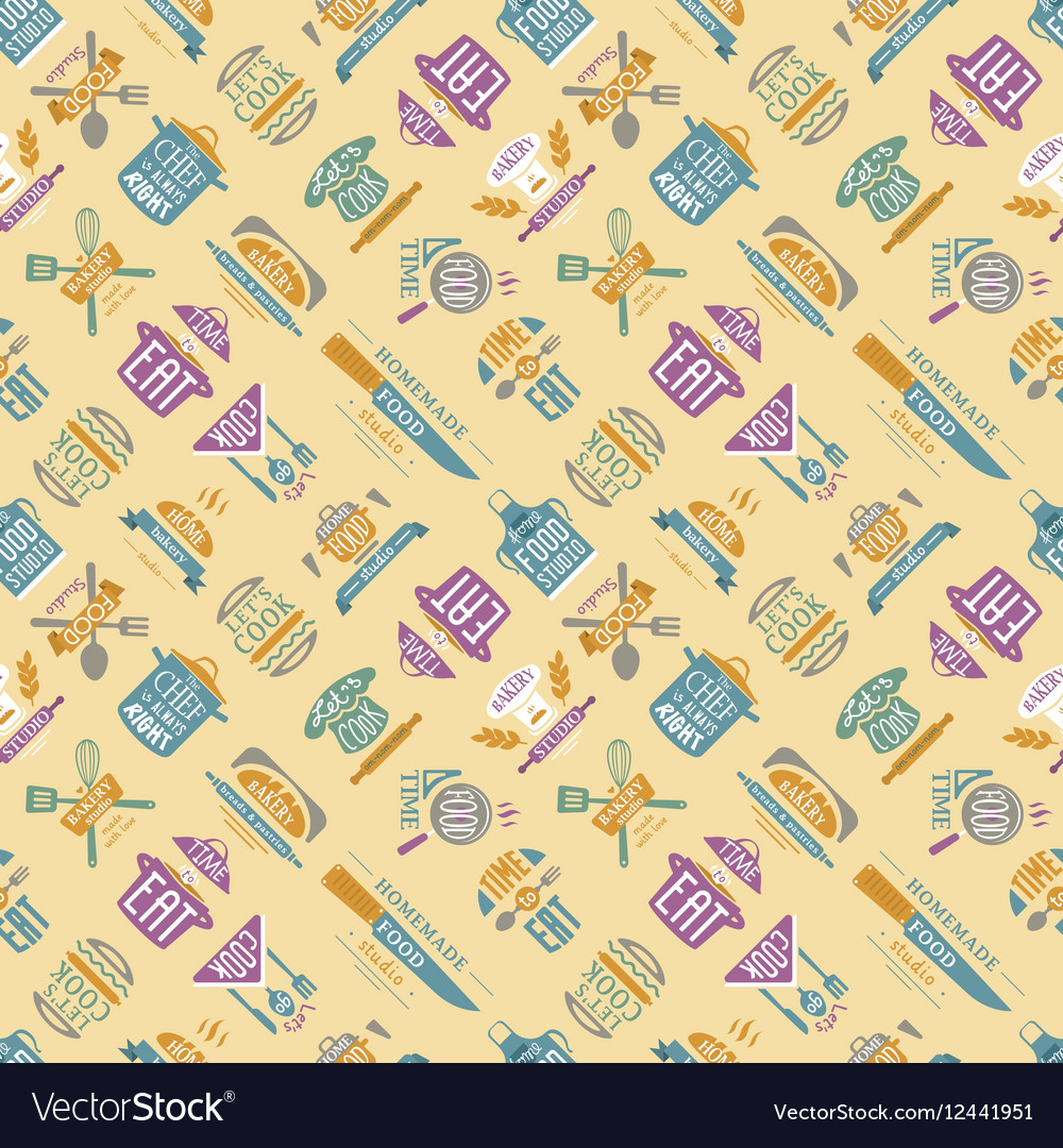 Cooking pattern Royalty Free Vector Image - VectorStock