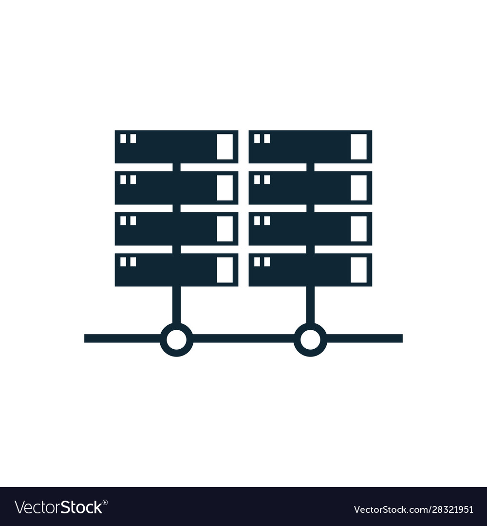 Data server tower isolated icon Royalty Free Vector Image