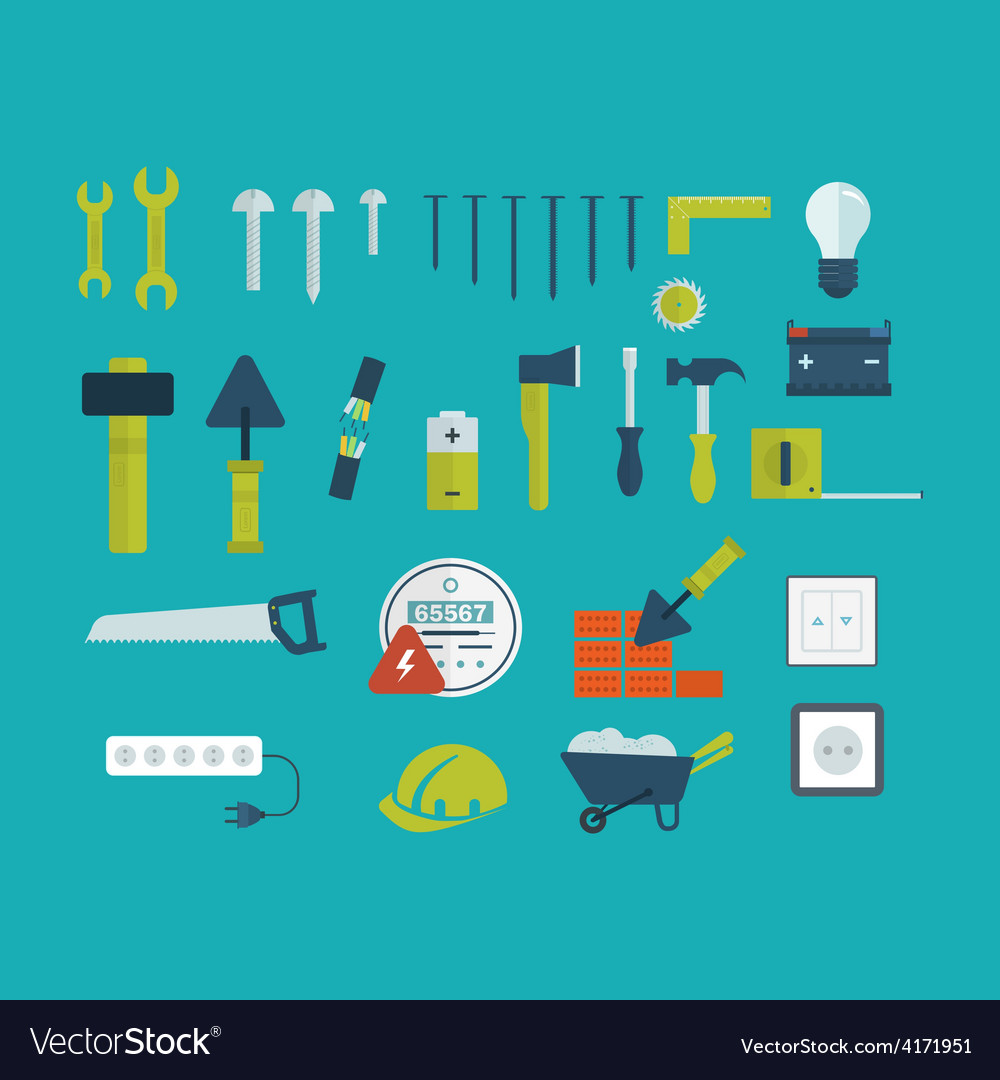 Flat icon tools Royalty Free Vector Image - VectorStock