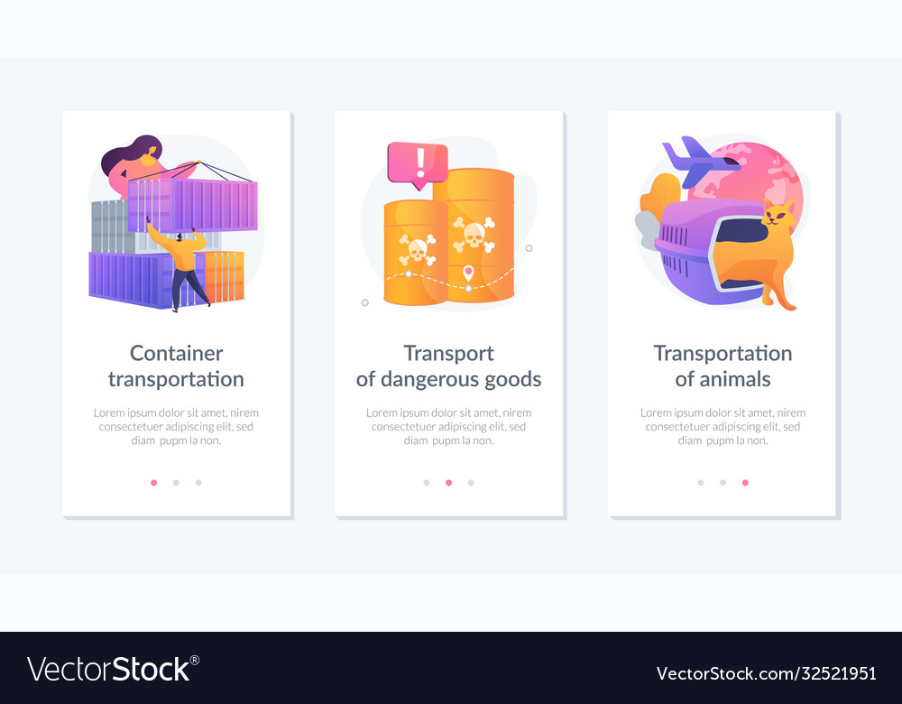 Freight distribution app interface template Vector Image