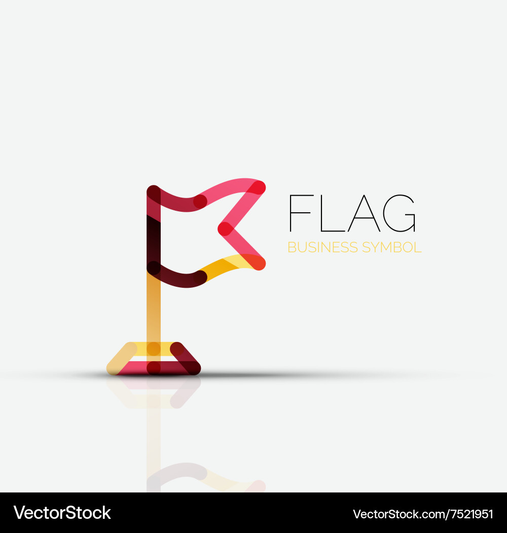 Logo flag abstract linear geometric business icon Vector Image