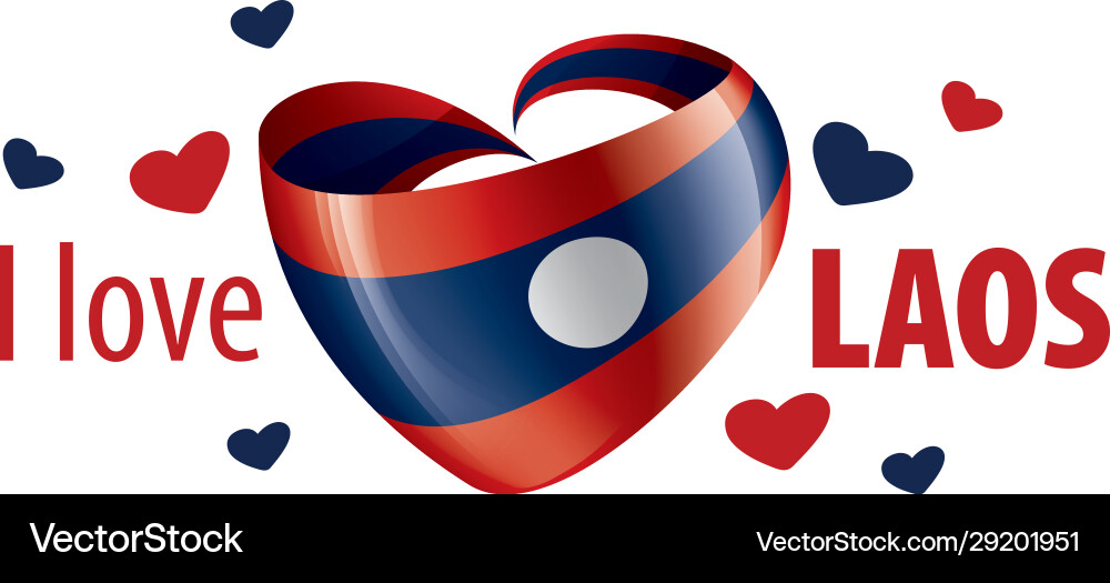 National flag laos in shape a heart Royalty Free Vector