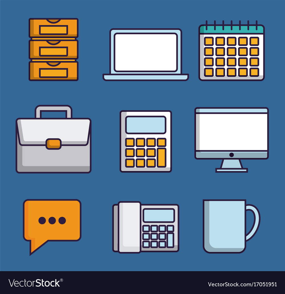 Office elements design Royalty Free Vector Image