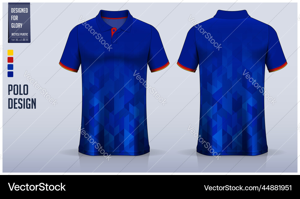 Polo t-shirt mockup design geometric pattern Vector Image