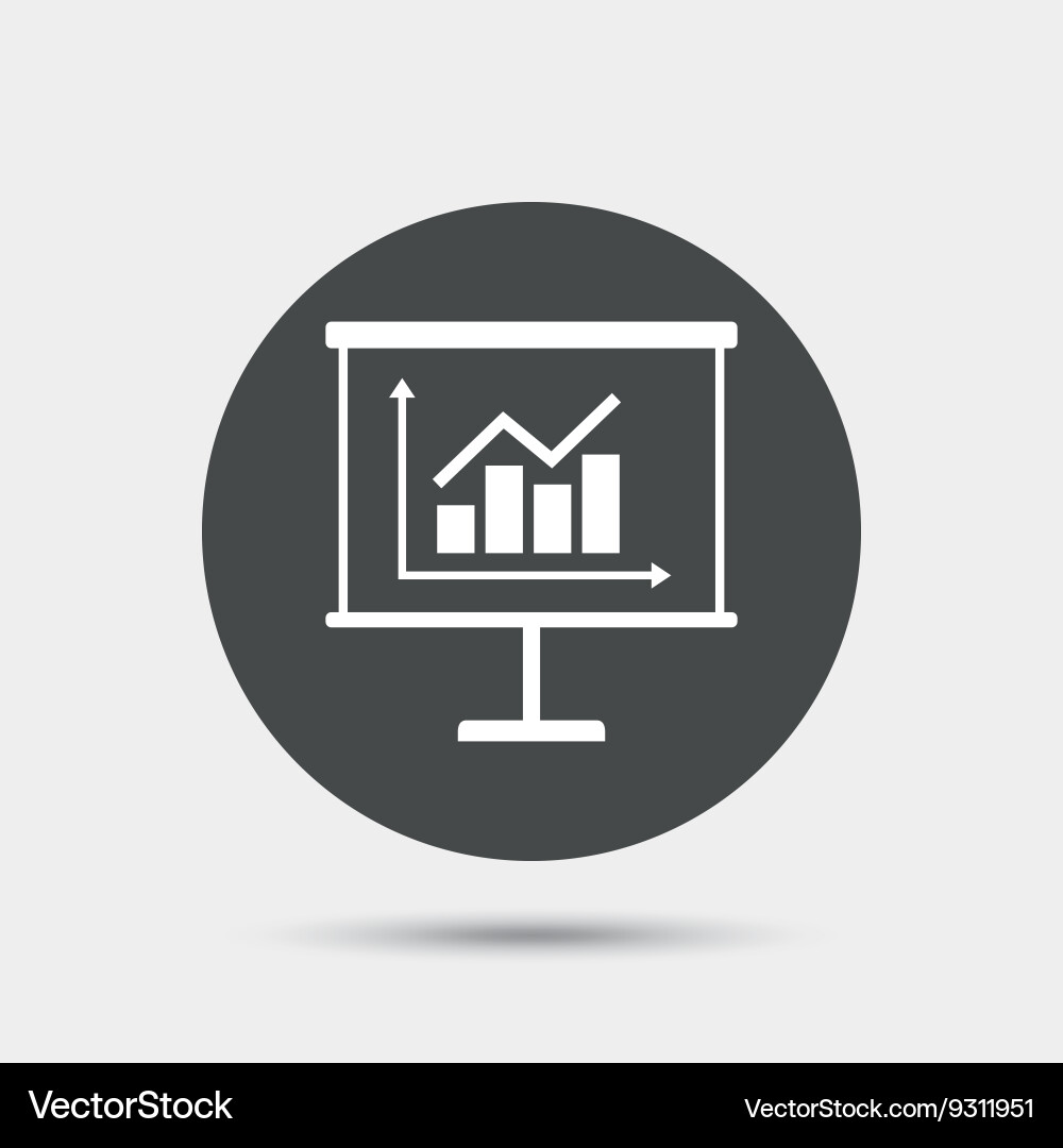 Presentation billboard sign icon diagram symbol Vector Image