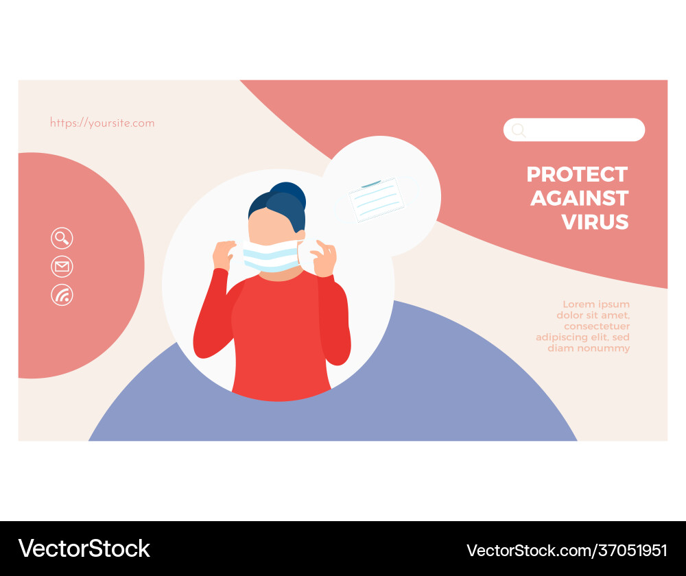 Protect against virus landing page template design