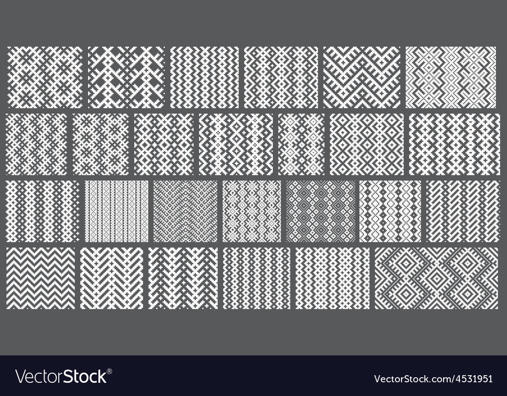 Set of 26 monochrome elegant seamless patterns Vector Image