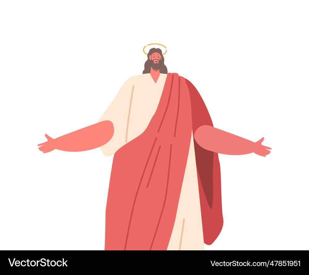 Smiling jesus christ character with joyful Vector Image