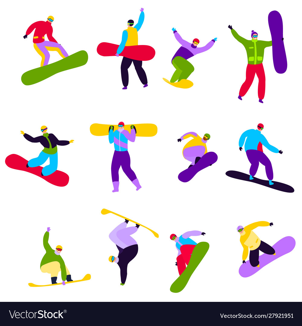 Snowboarder extreme young people Royalty Free Vector Image