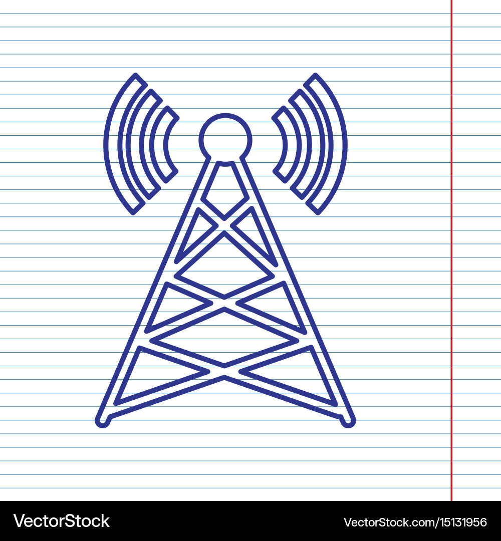 Antenna sign navy line icon Royalty Free Vector Image
