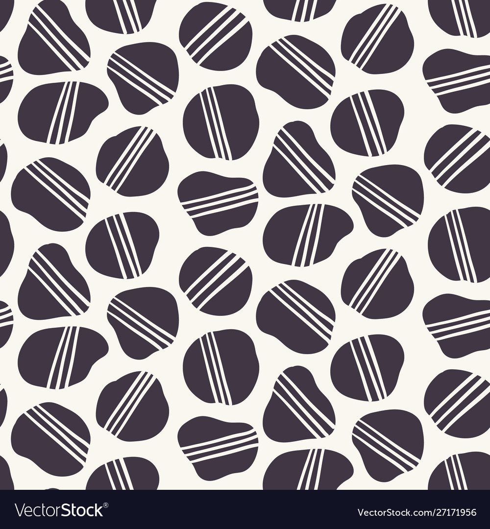 Geometric striped pebble seamless pattern hand Vector Image