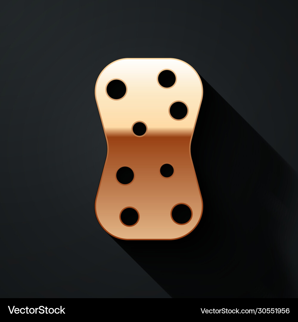 Gold sponge with bubbles icon isolated on black Vector Image