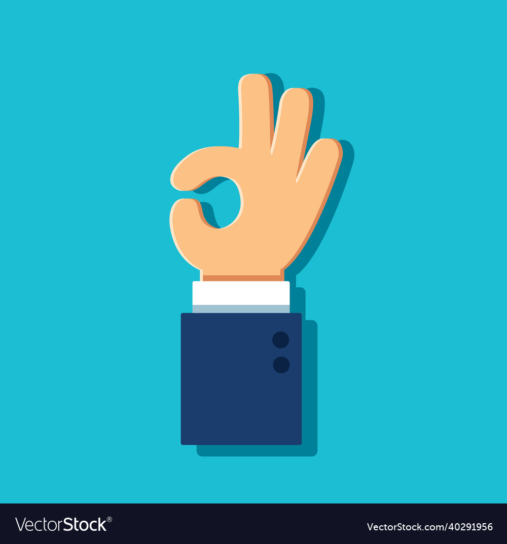 Hand gesture ok sign Royalty Free Vector Image
