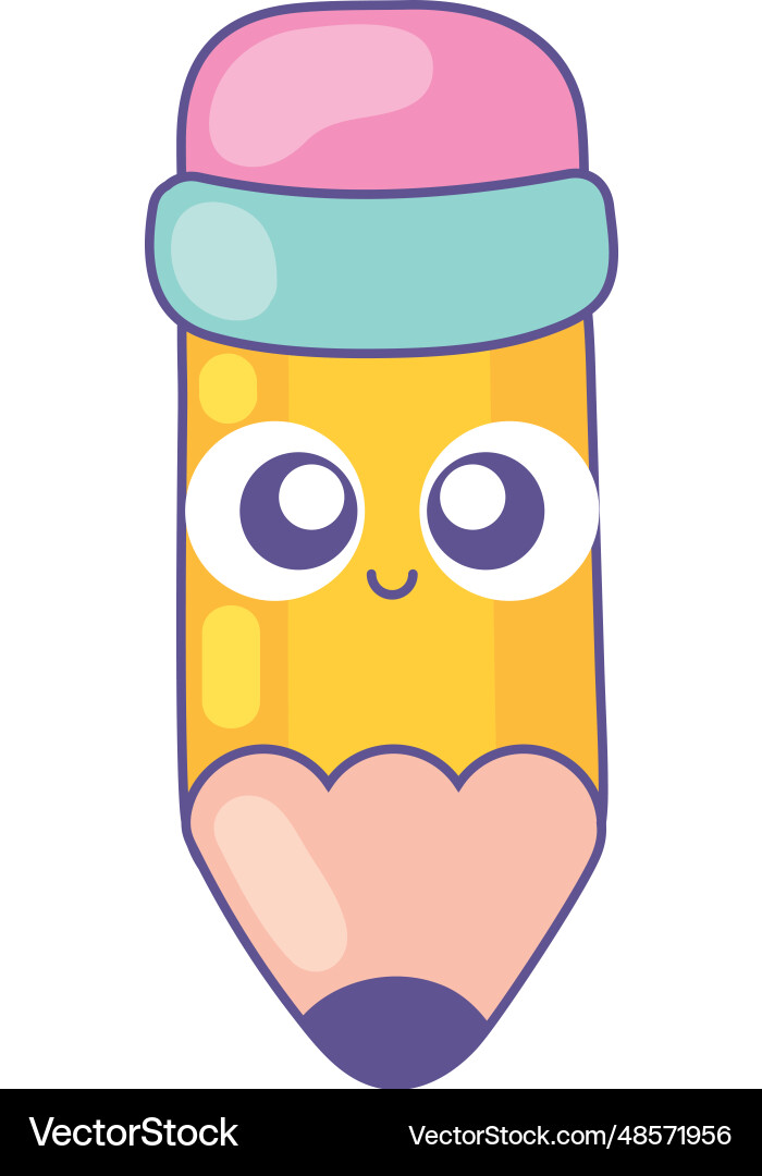 Kawaii school supply pencil Royalty Free Vector Image
