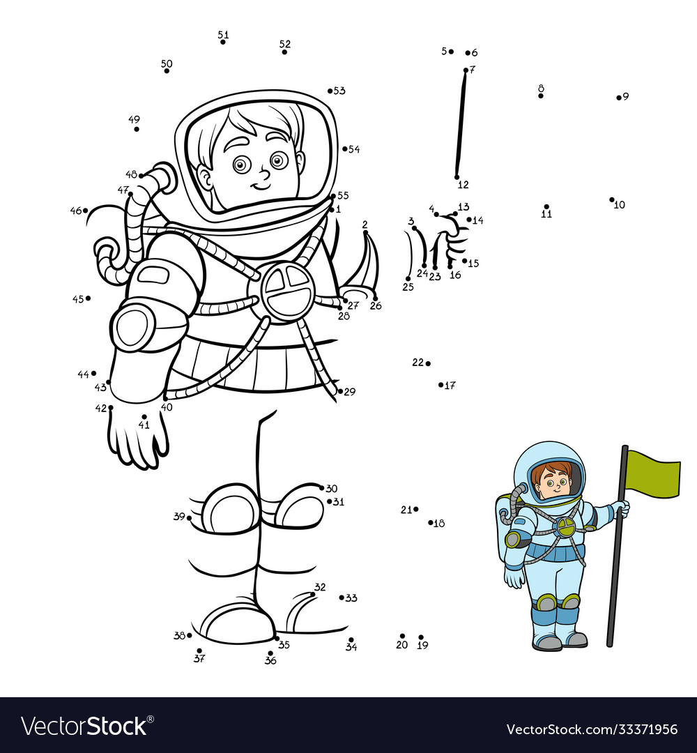 Numbers game astronaut Royalty Free Vector Image