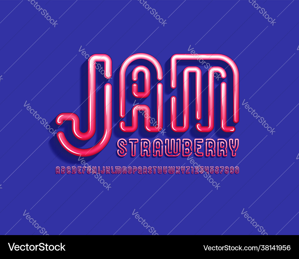 Original pink font in 3d style modern Royalty Free Vector