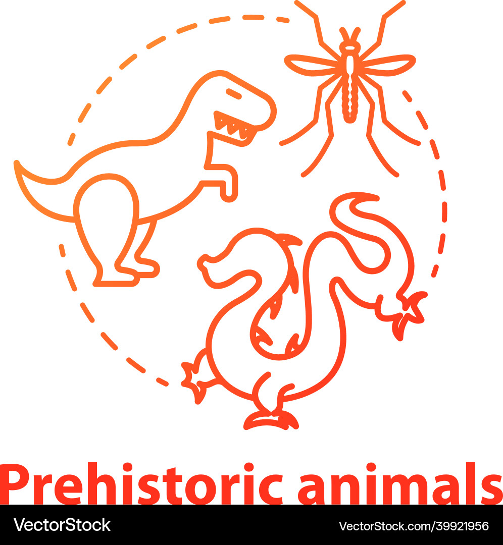 Prehistoric animals concept icon paleontological Vector Image