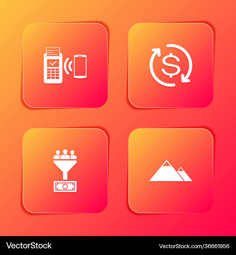 Set pos terminal return investment lead Royalty Free Vector
