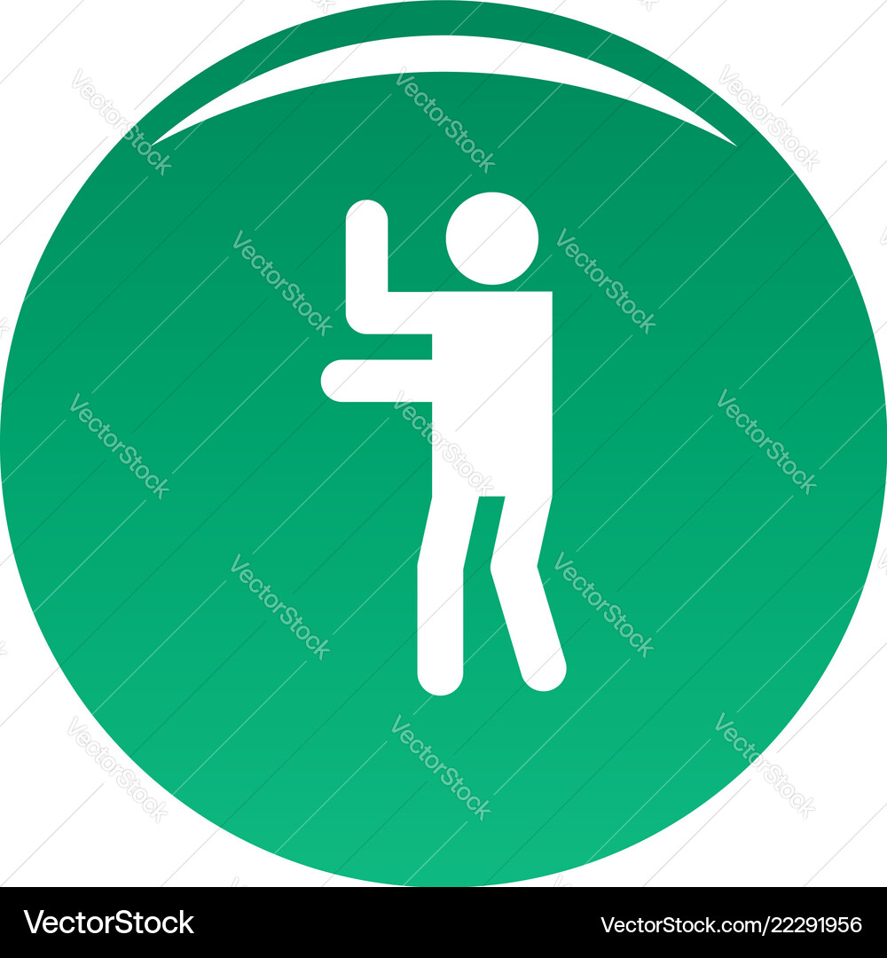 Stick figure stickman icon green Royalty Free Vector Image