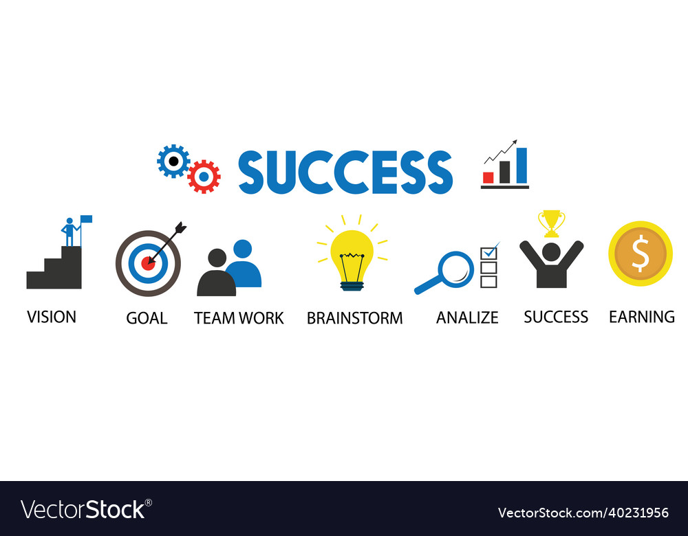 Success banner web icon set Royalty Free Vector Image Success banner web icon set Royalty Free Vector Image