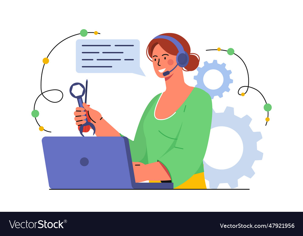 Technical support operator concept Royalty Free Vector Image