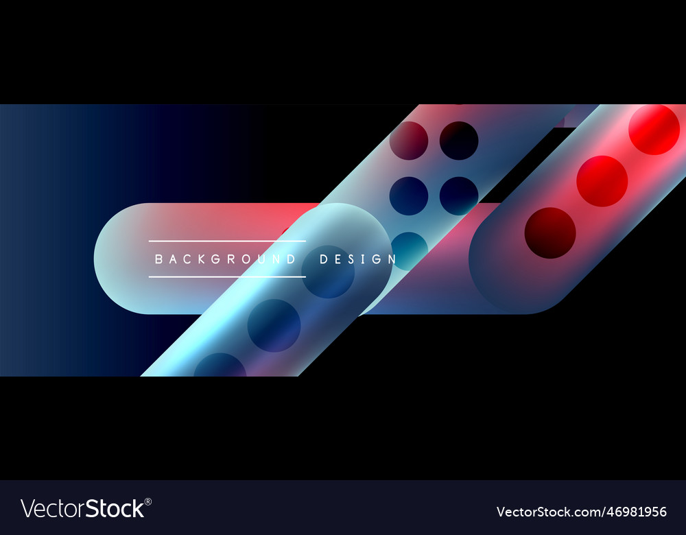 Techno round shapes lines abstract background Vector Image