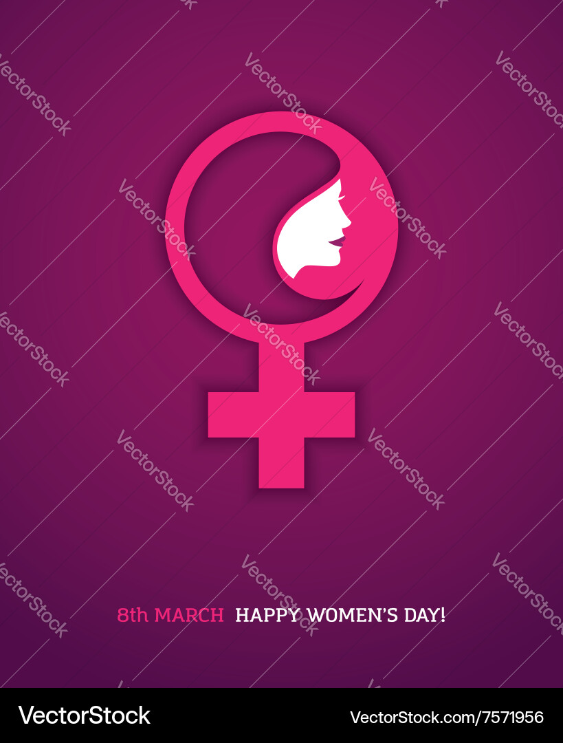 Woman symbol with face profile Royalty Free Vector Image