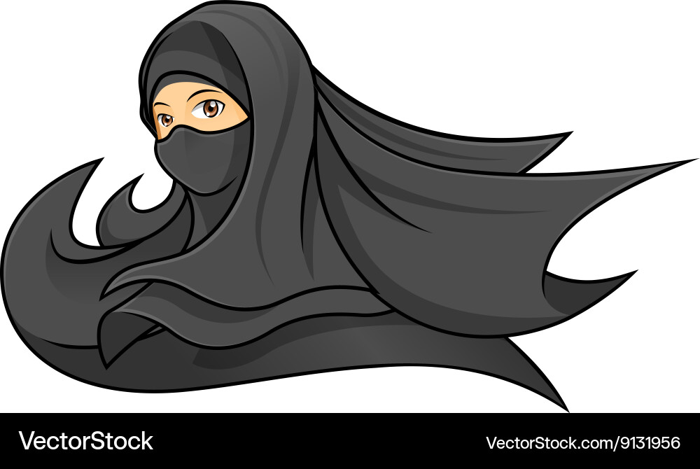 Woman with niqab Royalty Free Vector Image - VectorStock