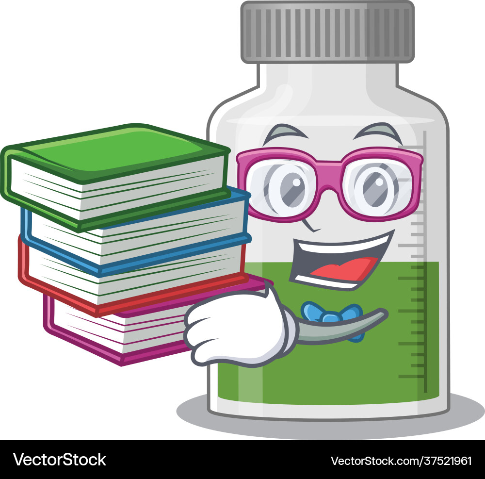A diligent student in vitamin syrup mascot design Vector Image