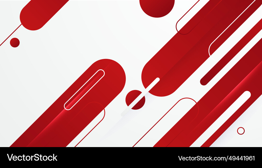 Abstract red and white geometric shapes Royalty Free Vector