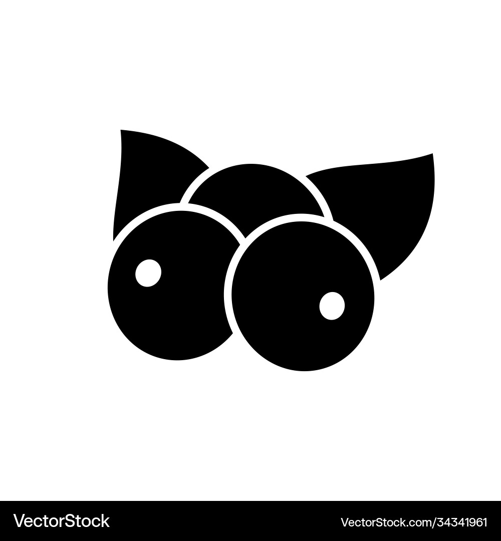 Acai berries silhouette icon outline logo Vector Image