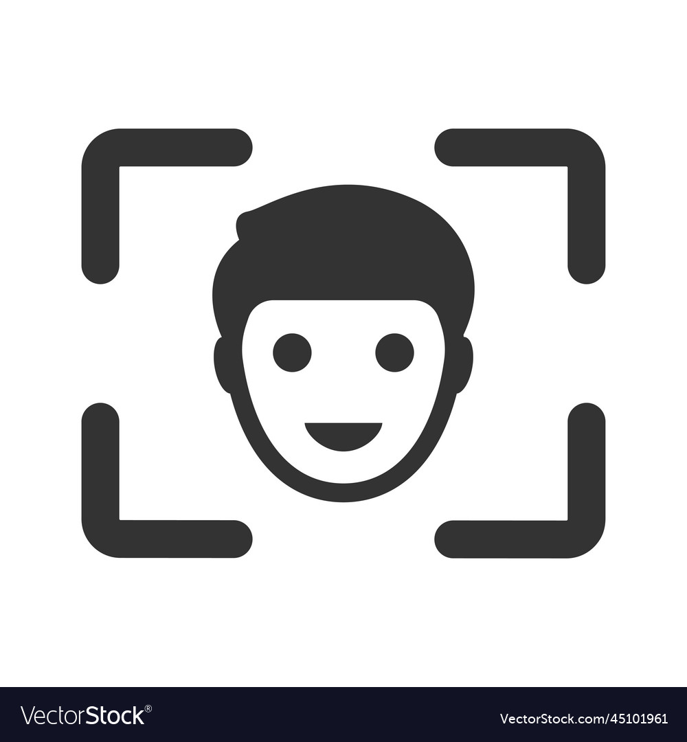 Camera Face Detection Icon Royalty Free Vector Image