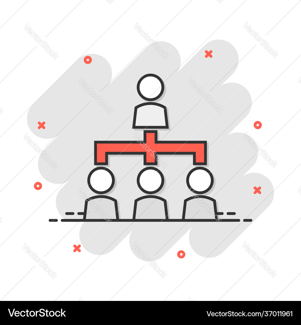 Cartoon people corporate organization chart icon Vector Image